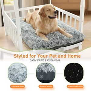 KISYYO Dog Beds for Large Dogs Fixable Deluxe Cozy Dog Kennel Beds for Crates Washable Dog Bed, 36 x 23 x 3.8 Inches, Grey