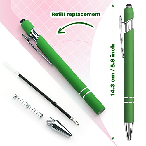 8 Pack Ballpoint Pen 2-in-1 Stylus Retractable Ballpoint Pen with Stylus tip, Metal Stylus Pen for Touch Screens, 1.0 mm Black Ink