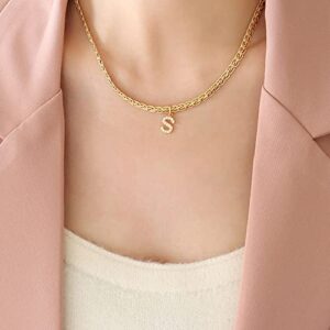 GOGOEY Dainty Initial Necklaces for Women, 18K Gold Filled Vintage Choker Necklaces Simple Cubic Zircon Letter Pendant Initial Choker Necklace Gift for Women Necklace Jewelry (J)