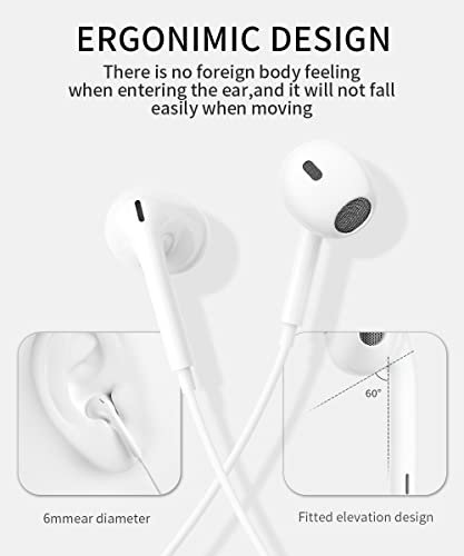 Earphones USB C Headphones, Type C Wired in-Ear Earbuds with Microphone and Volume Control Earbuds, Compatible with Samsung S20/S21,Huawei P20 pro/ P30/P40,Google Pixel 3/4/XL