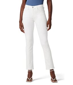 hudson jeans women's nico mid rise, straight leg ankle jean, white