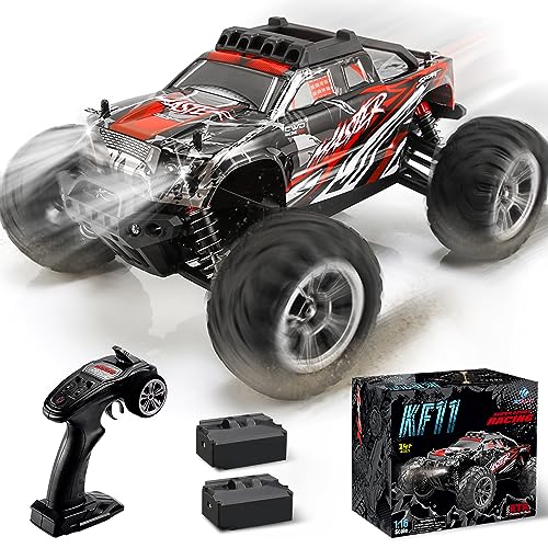 FUUY Remote Control Car Boy 8-12 Fast RC Cars for Boys 1/16 42KM/H High-Speed 4WD RC Car with Two Batteries Off-Road Waterproof Truck Kids Adults Hobby Toy Cars for All Terrain Gift Kids