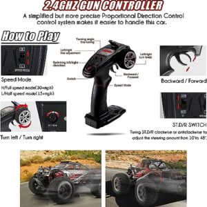 FUUY Remote Control Car Boy 8-12 Fast RC Cars for Boys 1/16 42KM/H High-Speed 4WD RC Car with Two Batteries Off-Road Waterproof Truck Kids Adults Hobby Toy Cars for All Terrain Gift Kids