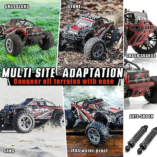 FUUY Remote Control Car Boy 8-12 Fast RC Cars for Boys 1/16 42KM/H High-Speed 4WD RC Car with Two Batteries Off-Road Waterproof Truck Kids Adults Hobby Toy Cars for All Terrain Gift Kids