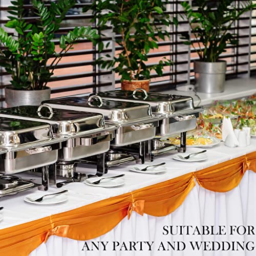 2 Pack 8 Quart Chafing Dish Buffet Set Half Size Stainless Steel Chafing Dishes Silver Rectangular Catering Chafer Warmer with Food Tray Lid and Fuel Holder for Wedding Party Banquet Catering Events