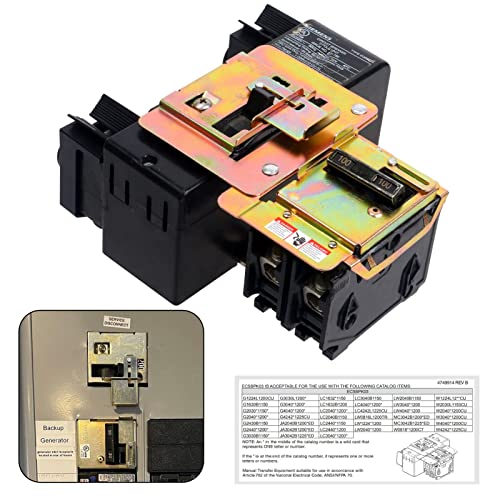 Generator Interlock Kit Compatible with Siemens and Murray, ECSBPK03 Mechanical Interlock Kit Between The Main Breaker Powered by Utility Power and Generator Powered by Standby Power.