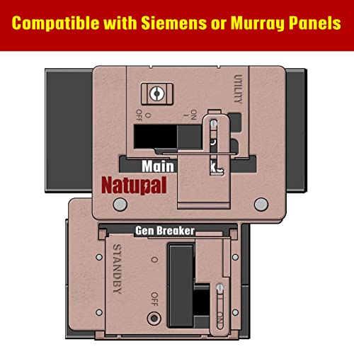 Generator Interlock Kit Compatible with Siemens and Murray, ECSBPK03 Mechanical Interlock Kit Between The Main Breaker Powered by Utility Power and Generator Powered by Standby Power.