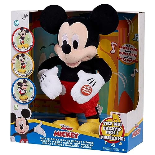 MICKEY Disney Junior Mouse Hot Diggity Dance Feature Plush Stuffed Animal, Motion, Sounds, and Games, Officially Licensed Kids Toys for Ages 3 Up by Just Play