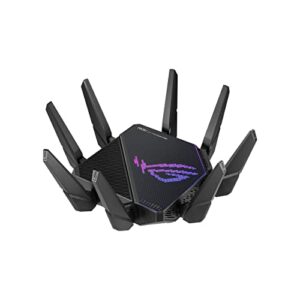 asus rog rapture gt-ax11000 pro tri-band wifi 6 extendable gaming router, 10g & 2.5g ports, asus rangeboost plus, triple-level game acceleration, subscription-free network security, aimesh compatible