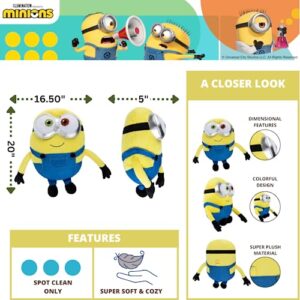 Franco Minions: The Rise of Gru, Bedding Super Soft Plush Bob Cuddle Pillow Buddy, (Official Minions Product)