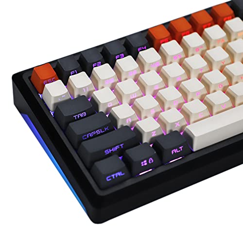 YMDK 133 Key Carbon PBT Double Shot Side-lit Shine Through Backlit keycaps OEM Profile for MX Mechanical Keyboard 108 96 87 NJ80 KBD67 ID80 84 68 64