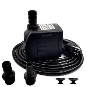 mkuperfect submersible water pump for fountains, ponds,fish tanks, and hydroponics - quiet with 400gph flow rate