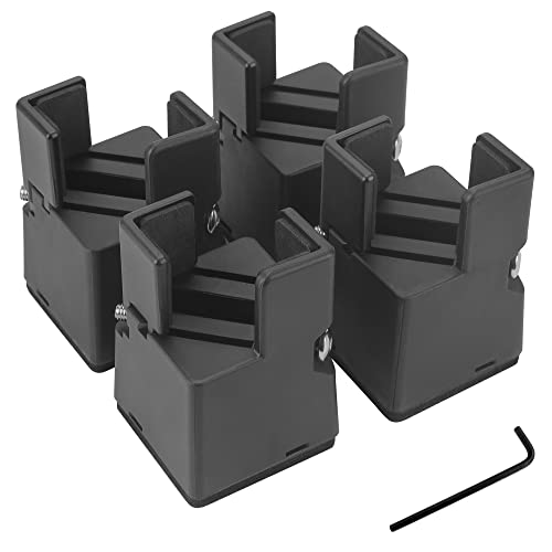 BTSD-home Bed Risers 2 Inch Heavy Duty Furniture Risers with Screw Clamp for Table Couch Chair 4 Pack Black