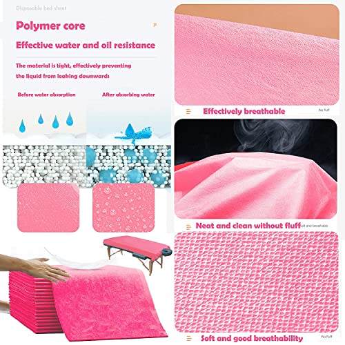 100pcs Massage Table Sheets,Disposable Spa Bed Sheets Non woven Elastic Bed Sheets Waterproof Bed Covers for Spa Tatto Salon Lash Bed Cover Esthetician Supplies