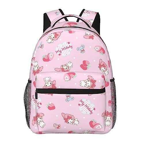 ORPJXIO Backpack Kuromi Anime My Melody Double Shoulder Bag for Unisex Laptop Bagpack Large Capacity Travel Backpack for Hiking Work Camping