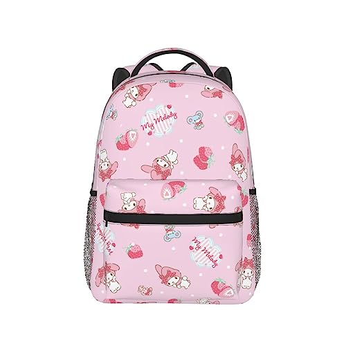 ORPJXIO Backpack Kuromi Anime My Melody Double Shoulder Bag for Unisex Laptop Bagpack Large Capacity Travel Backpack for Hiking Work Camping