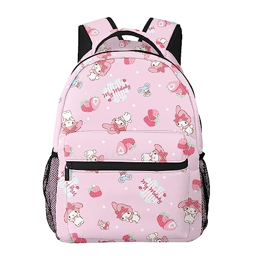 ORPJXIO Backpack Kuromi Anime My Melody Double Shoulder Bag for Unisex Laptop Bagpack Large Capacity Travel Backpack for Hiking Work Camping