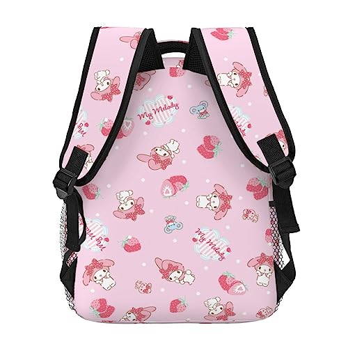 ORPJXIO Backpack Kuromi Anime My Melody Double Shoulder Bag for Unisex Laptop Bagpack Large Capacity Travel Backpack for Hiking Work Camping