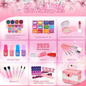 Kids Makeup Toys for Girls - Safe and Washable Makeup for Kids, Kids Makeup Kit for Girl, Real Girls Makeup Kit for Kids Toddler, Princess Birthday Gifts for 4 5 6 7 8 9 Year Old Girls Gift (Pink)