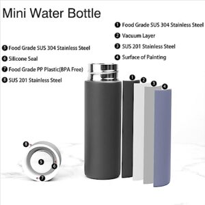 Dxobay Mini Water Bottles, Cute Kids Water Bottle, Insulated Stainless Steel Water Bottles, Thermos Water Bottle with Vacuum Sealing & Double Wall Design(4.4 Oz, White)