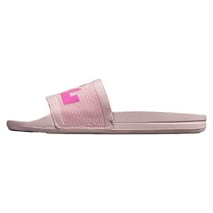 athletic propulsion labs women's big logo techloom slide, bleached pink/multi/blocked, 8