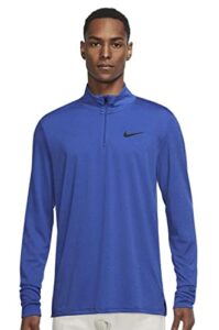 nike pro dri-fit men's 1/4-zip hyper dry training top, game royal/blue/black, small