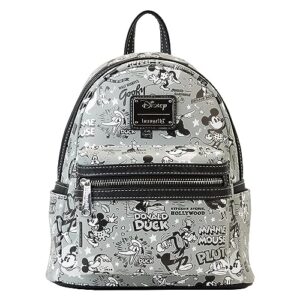 loungefly disney 100: black and white vault mini-backpack, amazon exclusive