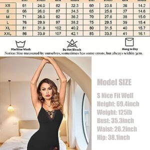 Avidlove Women Sexy Chemise Dress Modal Nightgown Soft Sleepwear Babydoll Lingerie for Women Black S