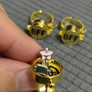 IRELYN BFF Rings Adjustable 2 Best Friends Forever Ring Spongebob Cute Rings for Teen Girl Gifts Friendship Rings Matching Couple Rings