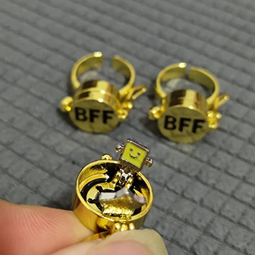 IRELYN BFF Rings Adjustable 2 Best Friends Forever Ring Spongebob Cute Rings for Teen Girl Gifts Friendship Rings Matching Couple Rings