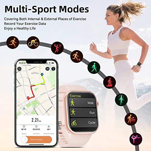 Smart Watch (Answer/Make Calls), 2023 Newest 1.85 Inch Fitness Tracker, Heart Rate/Sleep Monitor/Pedometer/Calories, Multiple Sports Modes, Waterproof Women's Men's Fitness Watch for Android iPhone