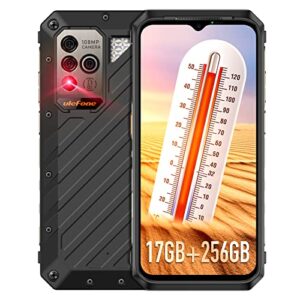 ulefone power armor 18 5g rugged phone, temperature measurement 108mp main camera, 17gb+256gb mtk dimensity 900, 9600mah battery qi 15w wireless charging, 6.58” fhd+ corning gorilla screen, android 12