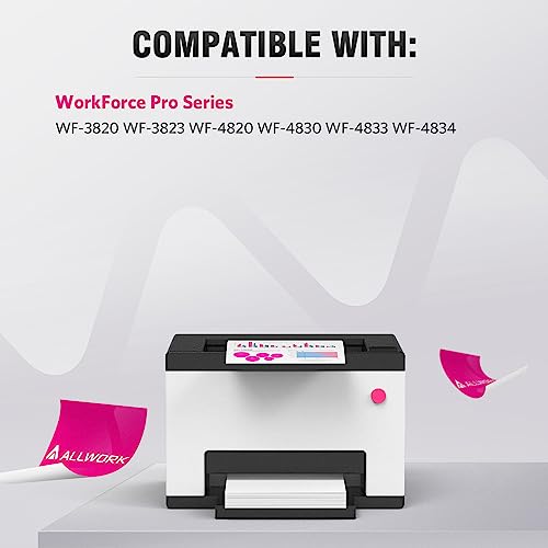 ALLWORK New Version Remanufactured 822XL Ink Cartridges Replacement for Epson T822XL 822 T822 Ink for Workforce Pro WF-3820 WF-4820 WF-4830 WF-4833 WF-4834, Black Cyan Magenta Yellow 4-Pack