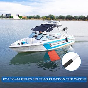 MUMUBOAT Orange Boat Flag Water Ski Flag 48 Inch, 12” x 18” Boat Safety Flag Skier Down Flag, 3 Sections Floating Boat Flags with Pole, Ideal for Tubing, Wakeboarding, Watersports