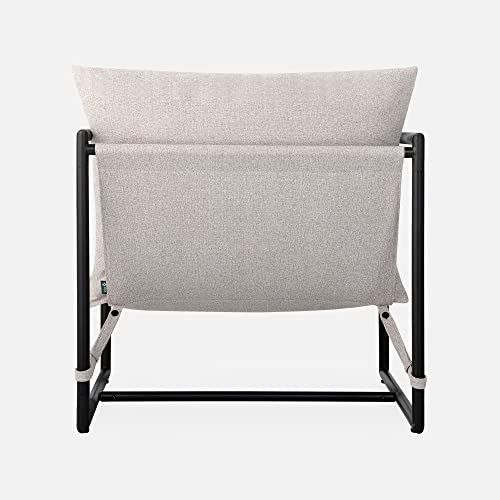 ZINUS Aidan Sling Accent Chair / Metal Framed Armchair with Shredded Foam Cushioning, Oatmeal