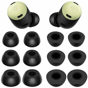 Memory Foam Tips Compatible with Pixel Buds Pro Ear Tips Eartips, 6 Pairs No Silicone Pain Noise Reduce Comfortable Fit in Case Earplug Compatible with Google Pixel Buds Pro - S/M/L Black