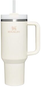 stanley quencher h2.0 flowstate stainless steel vacuum insulated tumbler with lid and straw for water, iced tea or coffee, smoothie and more, cream , 40 oz