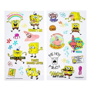 Silver Buffalo SpongeBob SquarePants Happy Laugh Flowers 32-Ounce Twist Spout Water Bottle And Sticker Set | BPA-Free Plastic Sports Jug