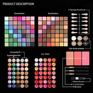 Makeup Kit for Women Full Kit-177 Color All in One Makeup Set Palette,Eyeshadow,Lipstick,Mascara,Eyeliner Stamp,Eyebrow Wax,Powder,Blusher,Concealer,Brushes Set,Makeup Gift Set for Women Girl Teen