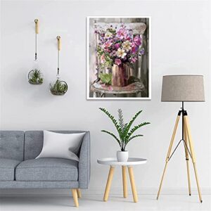 Paint by Numbers for Adults,Flowers DIY Oil Painting by Numbers on Canvas Without Frame 16x20 Inch (40x50cm)