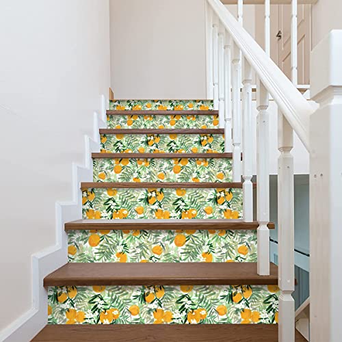 Jeweluck Floral Wallpaper Peel and Stick Wallpaper Green Contact Paper 17.7inchx118.1inch Leaf Wallpaper Lemon Self Adhesive Wallpaper Removable Wallpaper Peel and Stick Contact Paper for Kitchen