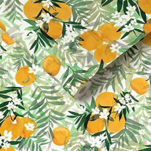 Jeweluck Floral Wallpaper Peel and Stick Wallpaper Green Contact Paper 17.7inchx118.1inch Leaf Wallpaper Lemon Self Adhesive Wallpaper Removable Wallpaper Peel and Stick Contact Paper for Kitchen