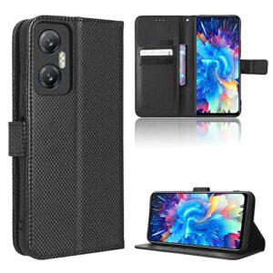 elubugod case for infinix hot 20 5g leather case cover,pu leather flip cover case for infinix hot 20 5g x666b case cover black