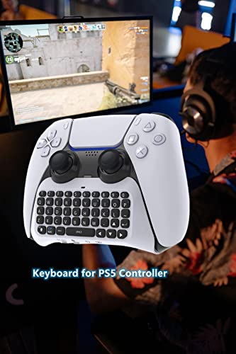 Rzzhgzq Wireless Controller Keyboard for PS5 Wireless Controller Keyboard for PS5 Mini Game Keyboard Built-in Speaker & 3.5MM Audio Jack for Playstation 5