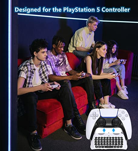 Rzzhgzq Wireless Controller Keyboard for PS5 Wireless Controller Keyboard for PS5 Mini Game Keyboard Built-in Speaker & 3.5MM Audio Jack for Playstation 5