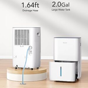 Govee Life Smart Dehumidifier for Basement 4,500 Sq.Ft, 50 to 109 Pint Auto Humidity Control Dehumidifier, Drain Hose, 2.0Gal Bucket, Energy Star Most Efficient 2023, WiFi Dehumidifiers for Large Room