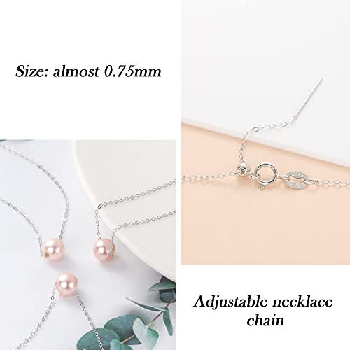 Sereney 18th Birthday Gifts for Girls S925 Sterling Silver Pink Pearl Necklace as Gifts for 18 Year Old Girl,Adujustable Length 18 Birthday Gifts for Girls Trendy 2023