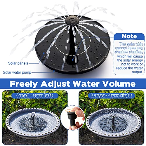 Bird Bath Bowl with Solar Fountain Pump, Solar Powered Water Fountain Combo Set with 4 Water Spray Types for Outdoor Garden Yard Patio Lawn (Hanging Style)