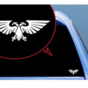 HSC Design Custom Decal Car for Warhammer 40k Aquilla Imperium of Man Vinyl Decal - Car Truck Laptop Bumper Sticker Decal/White