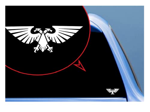 HSC Design Custom Decal Car for Warhammer 40k Aquilla Imperium of Man Vinyl Decal - Car Truck Laptop Bumper Sticker Decal/White